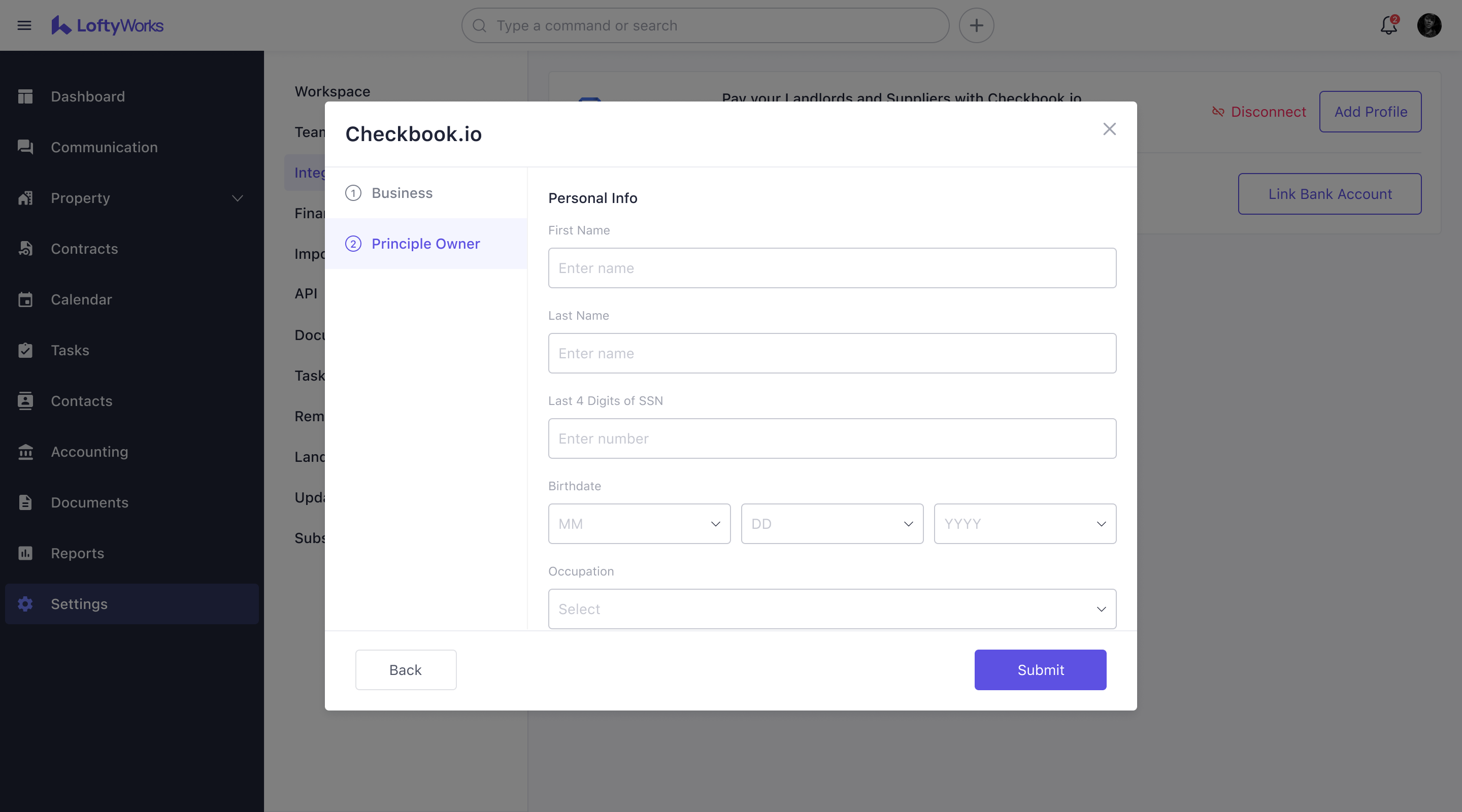 Integrate Checkbook to LoftyWorks – LoftyWorks